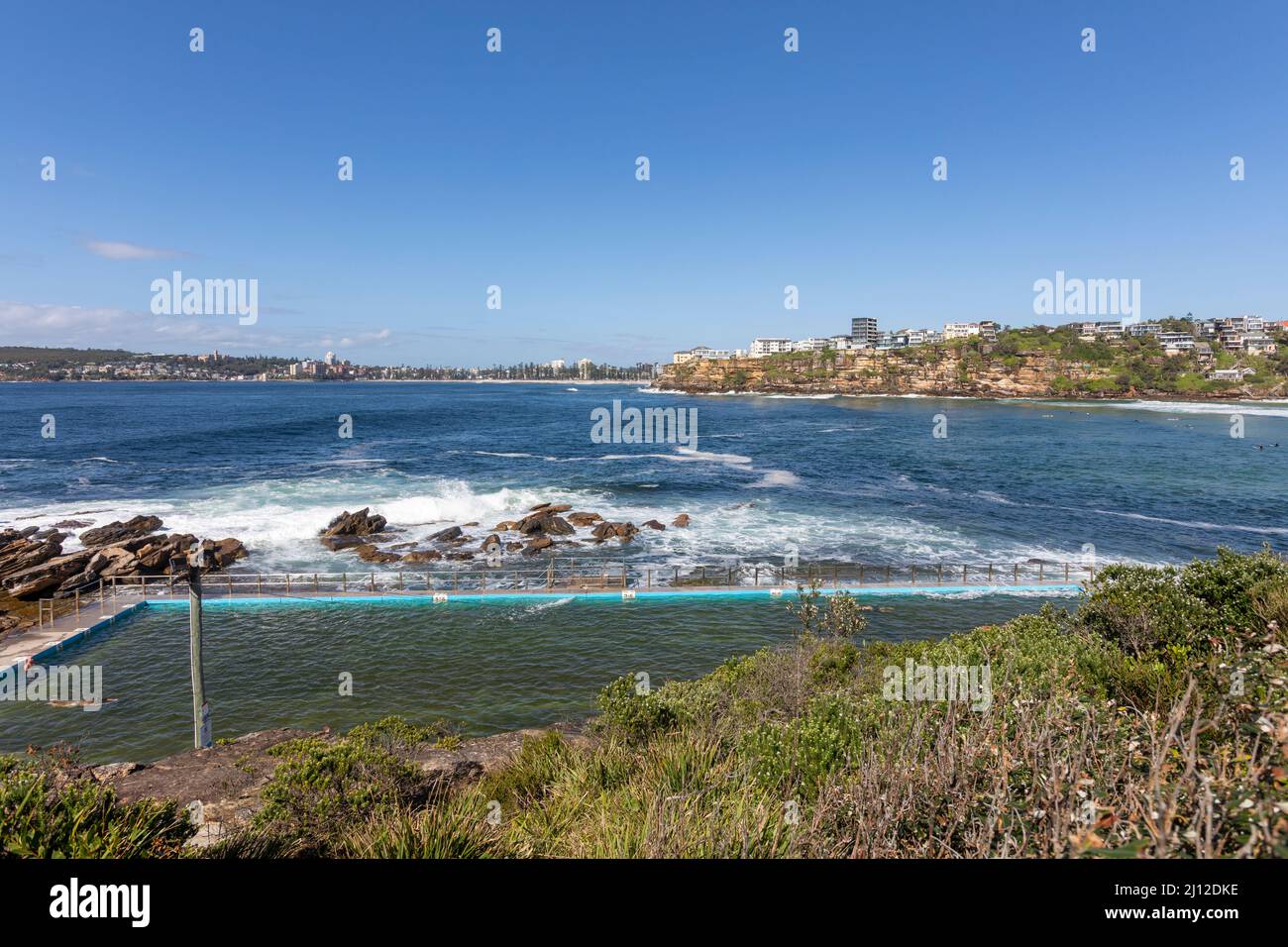 Freshwater Beach ocean swimming pool and view across to Queenscliff ...