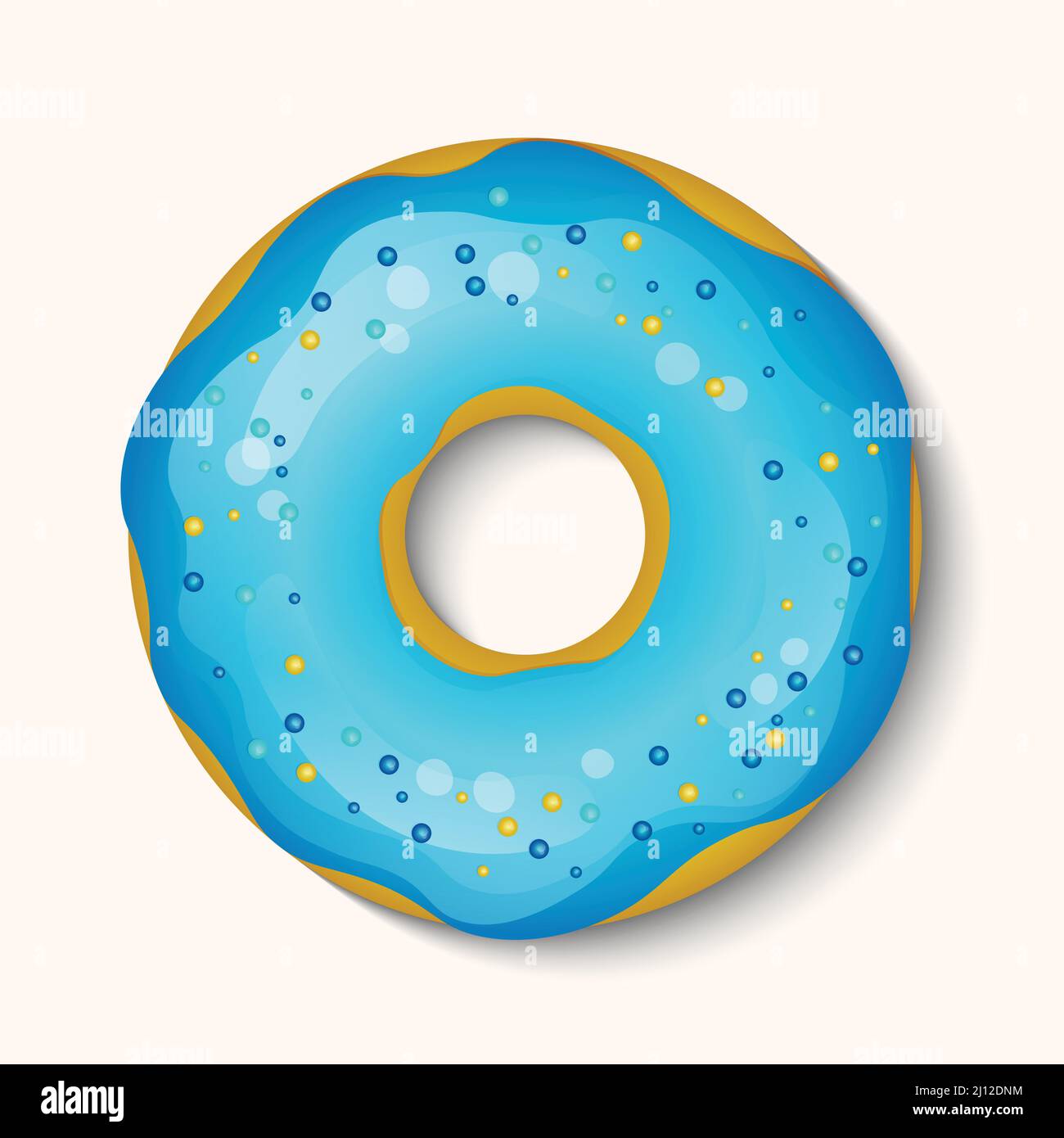Donut with color icing and multicolored powder isolated on a white ...