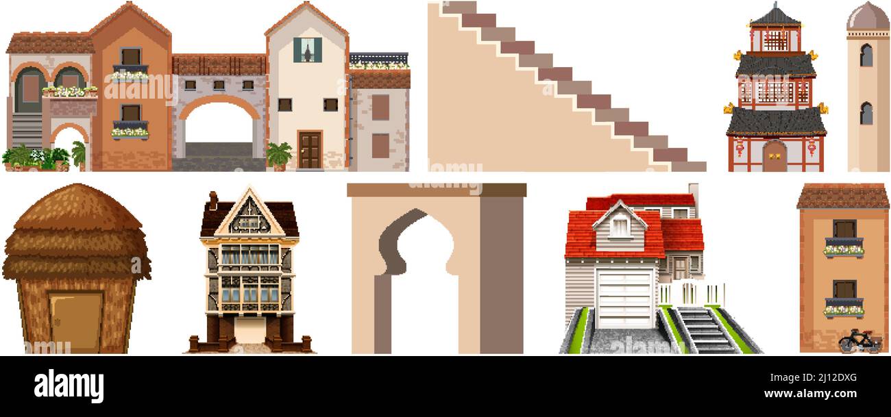 Different designs of buildings illustration Stock Vector Image & Art ...