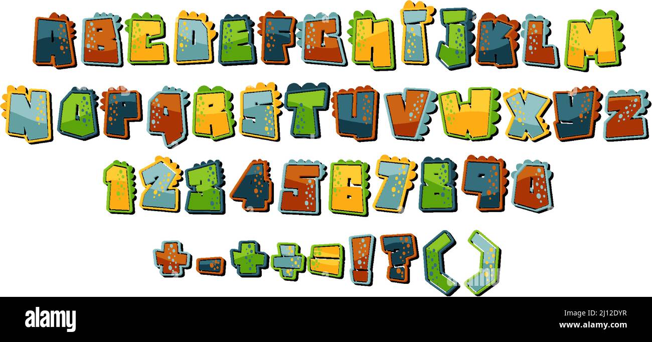 Font design for english alphabets and numbers illustration Stock Vector ...