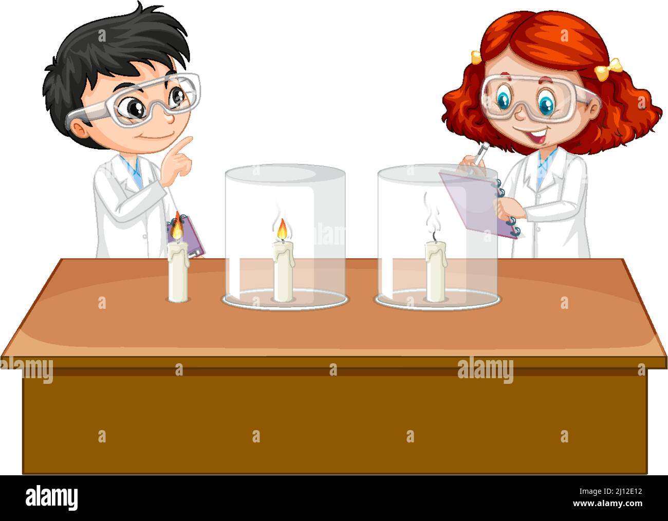 Scientist kids doing science experiment illustration Stock Vector Image ...