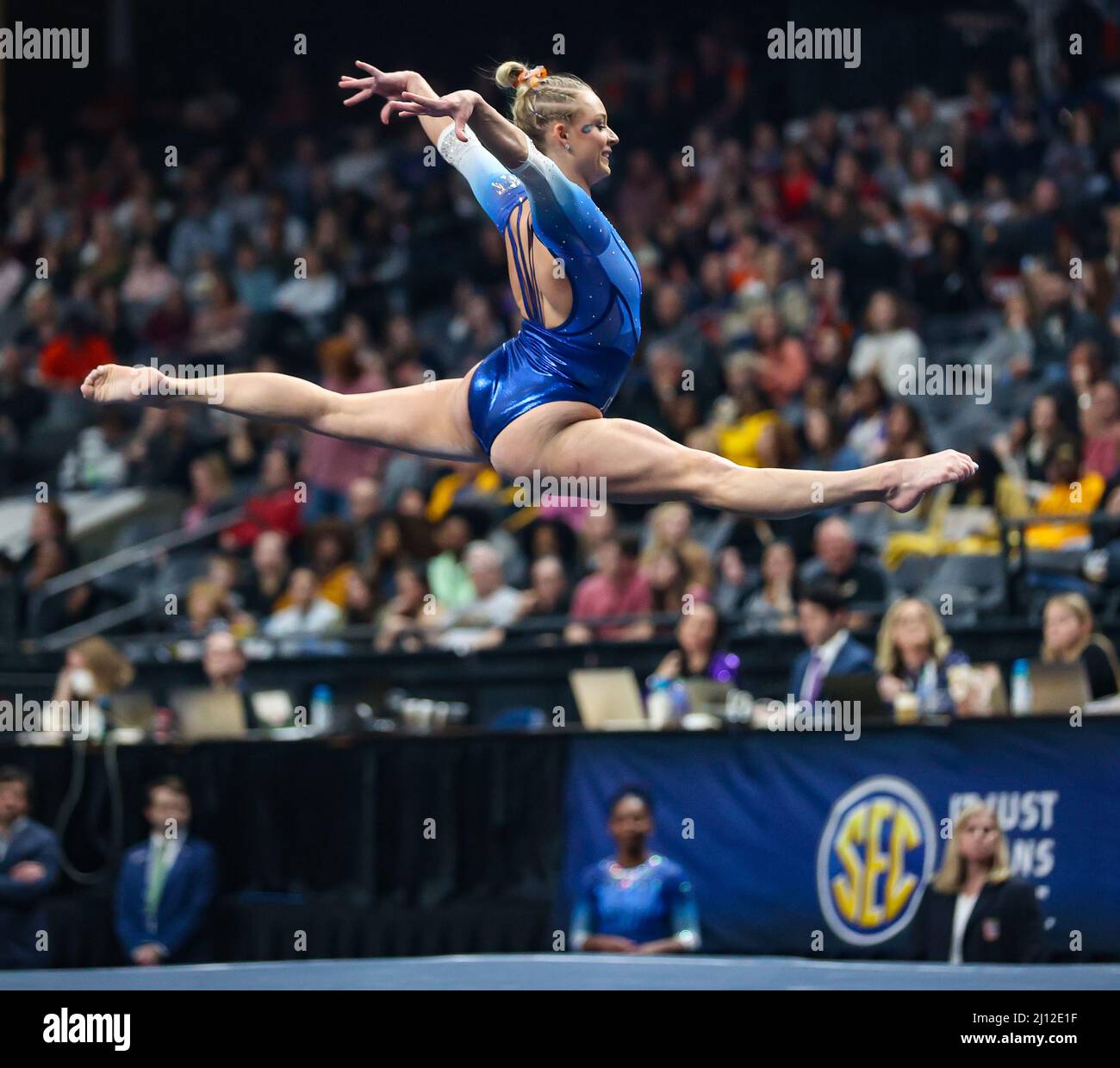 Birmingham, AL, USA. 19th Mar, 2022. Florida's Alyssa Baumann leaps ...