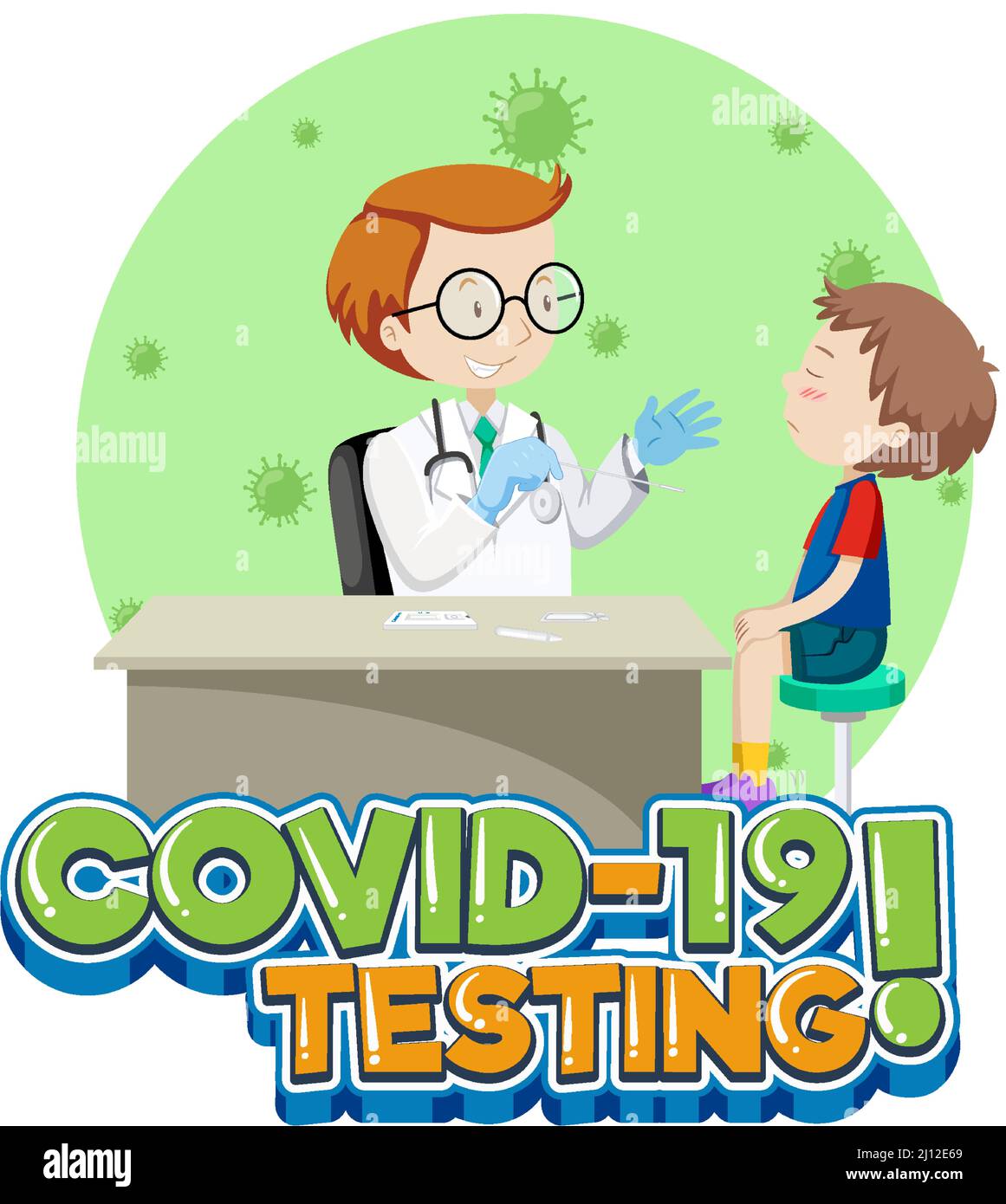 Covid 19 testing with antigen test kit illustration Stock Vector Image ...