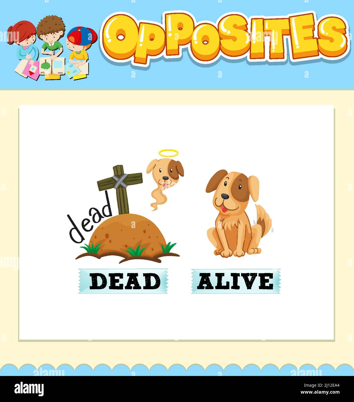 Opposite words for dead and alive illustration Stock Vector Image & Art ...