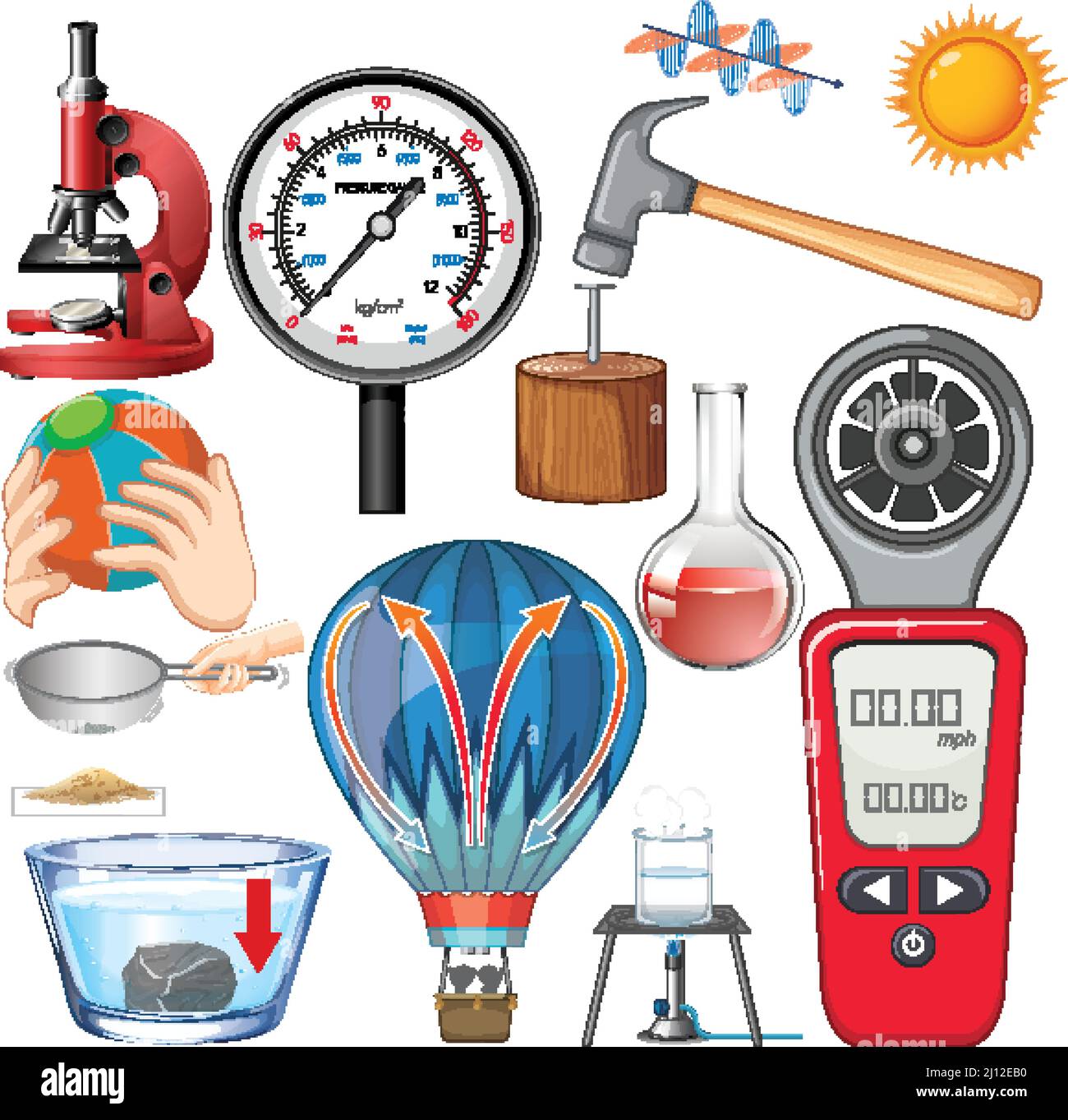 Science experiments with many tools illustration Stock Vector Image ...