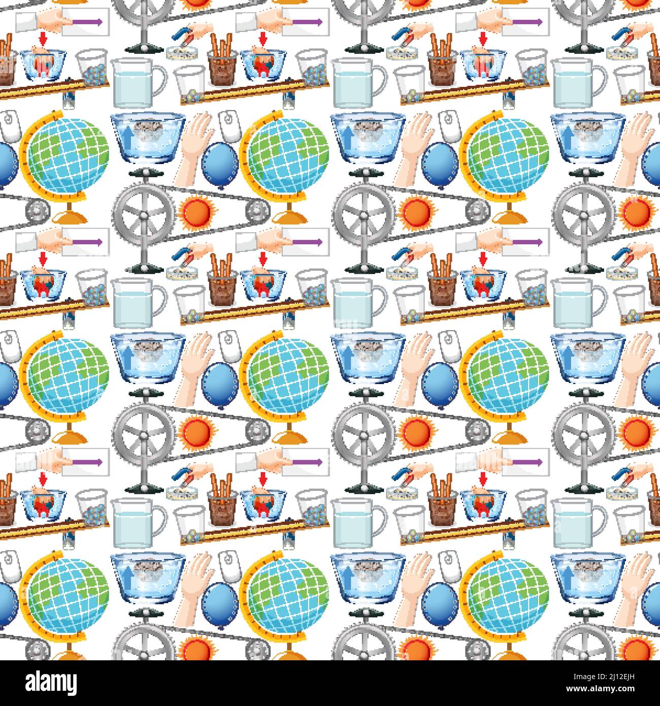 Seamless background with science equipments illustration Stock Vector ...