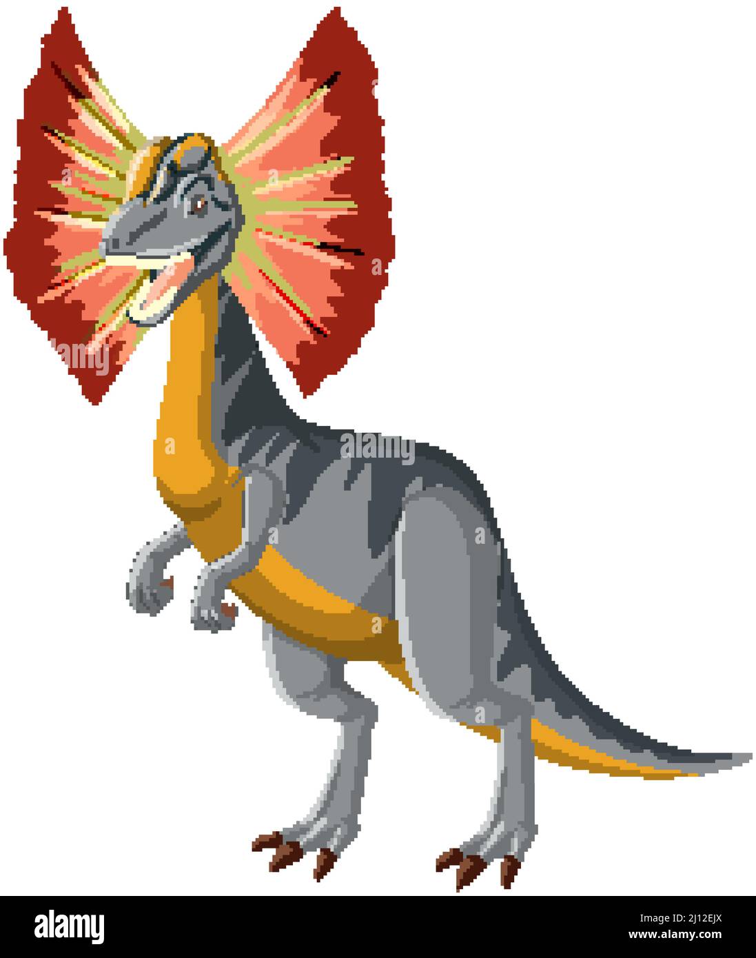 A dinosaur Dilophosaurus on white background illustration Stock Vector Image & Art - Alamy