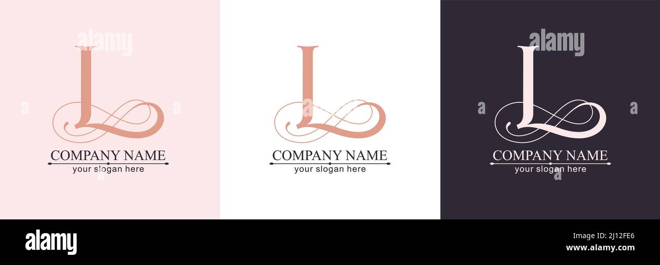 L logo or monogram. L Letters of the alphabet Initials. Beautiful logo ...