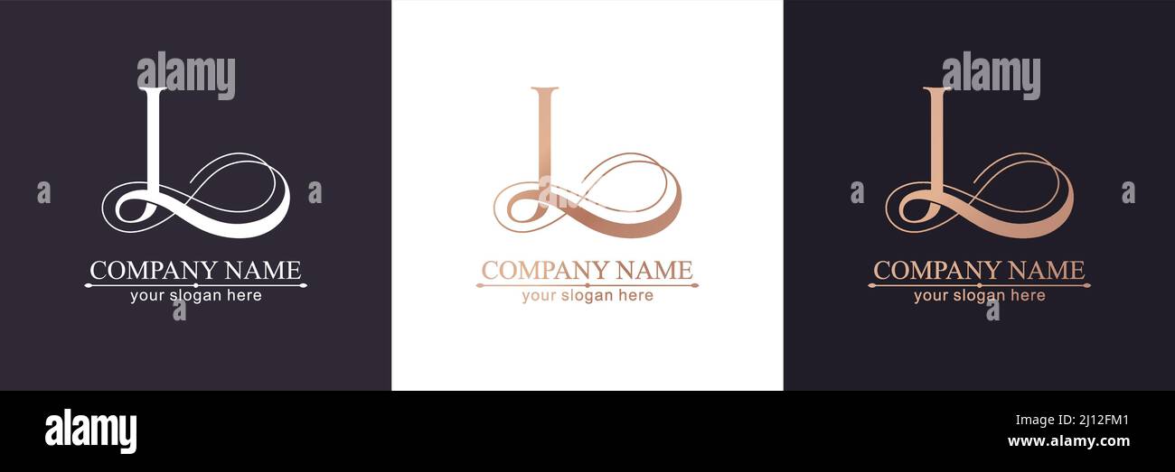 L logo or monogram. L Letters of the alphabet Initials. Beautiful logo ...