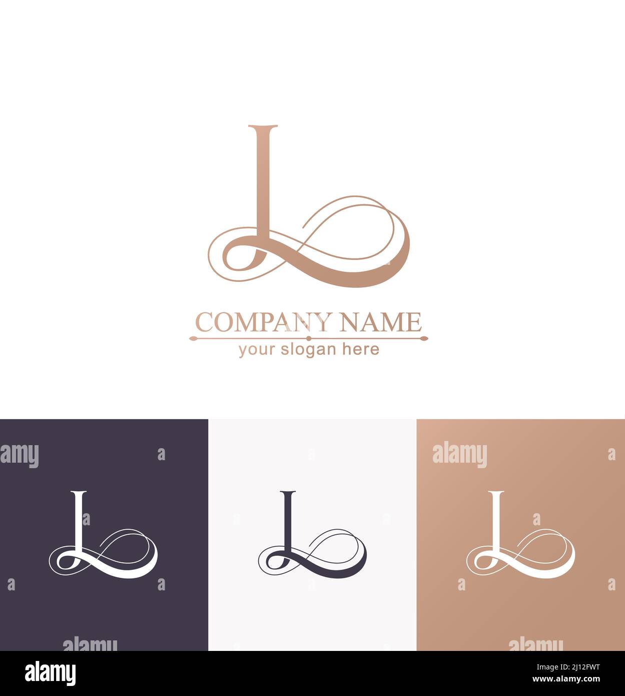L logo or monogram. L Letters of the alphabet Initials. Beautiful logo ...