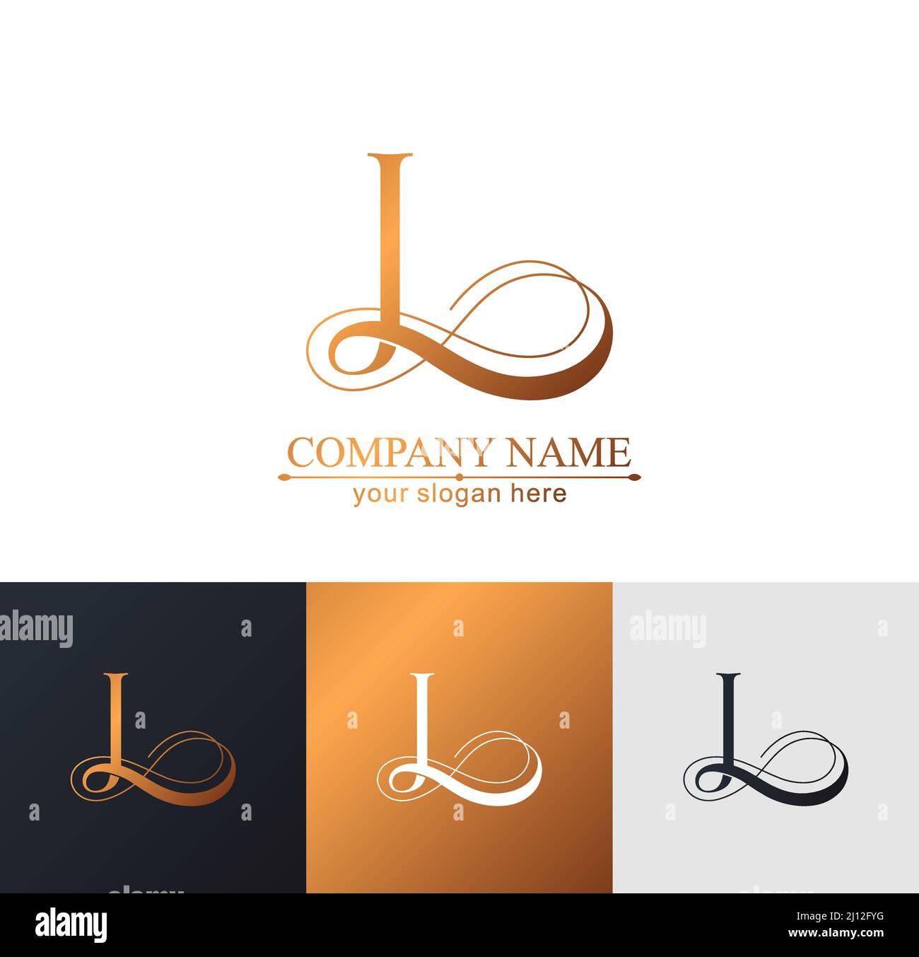 L logo or monogram. L Letters of the alphabet Initials. Beautiful logo ...