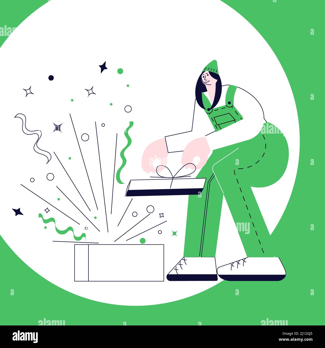 Present huge box woman hi-res stock photography and images - Alamy