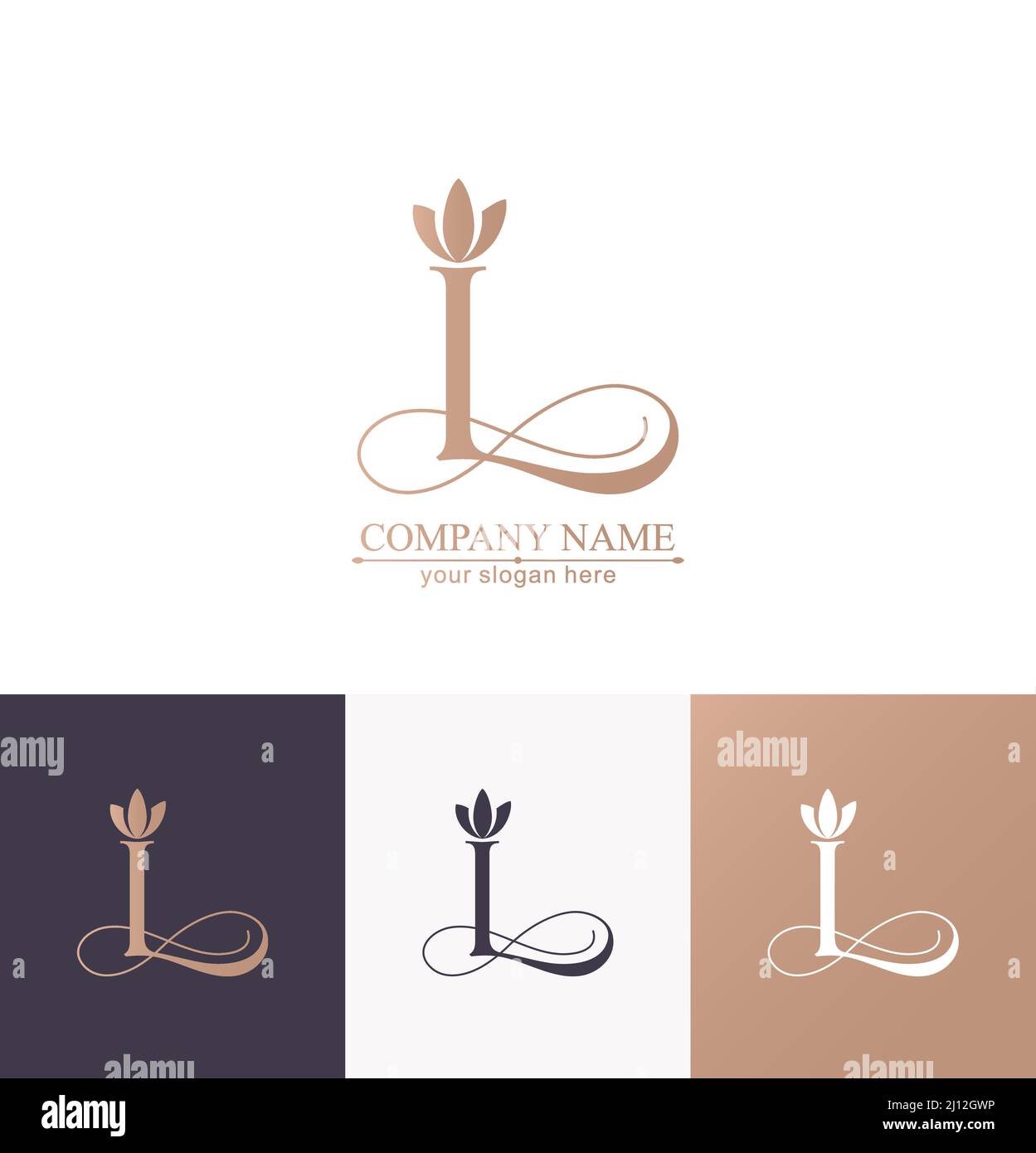 L logo or monogram. L Letters of the alphabet Initials. Beautiful logo ...