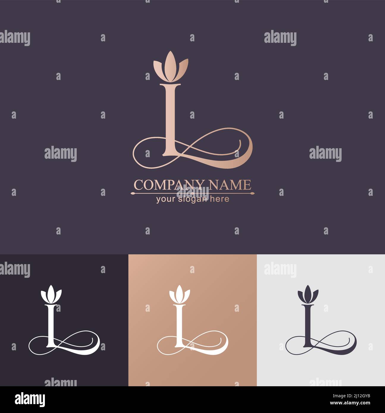 L logo or monogram. L Letters of the alphabet Initials. Beautiful logo ...