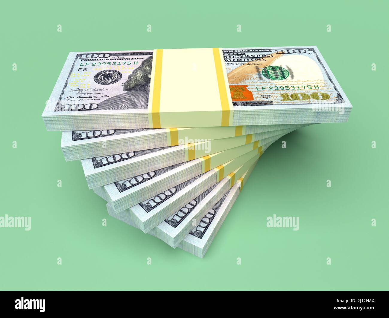 Big money stacks from dollars. Dollar finance conceptual. 3d rendering ...