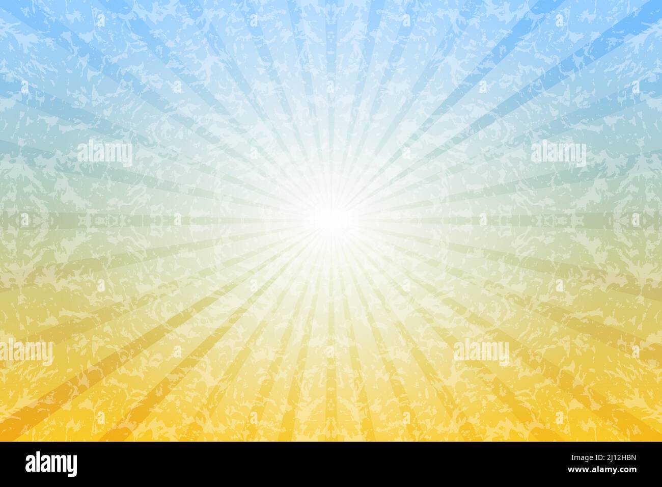 Abstract blue and yellow background with sun ray. Summer vector illustration for design Stock ...
