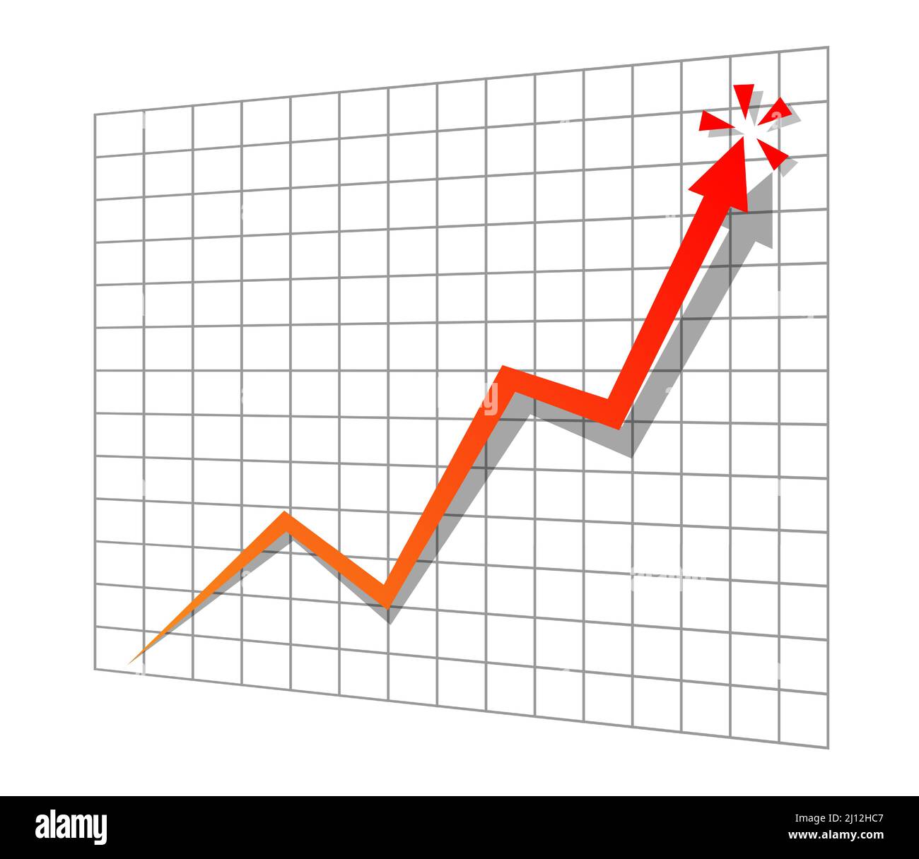 Graph with increase report. Diagram with rise and gain progress. Vector ...