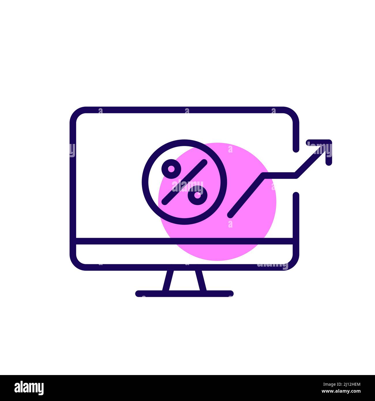 Interest rate growth chart on a pc monitor. Pixel perfect, editable ...