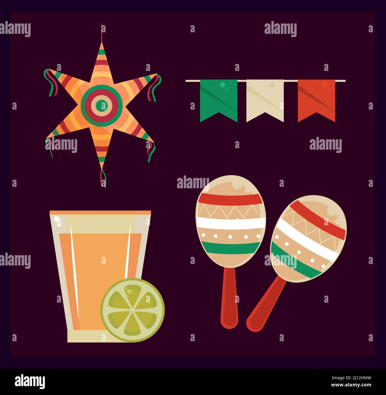 mexican party icons Stock Vector Image & Art - Alamy
