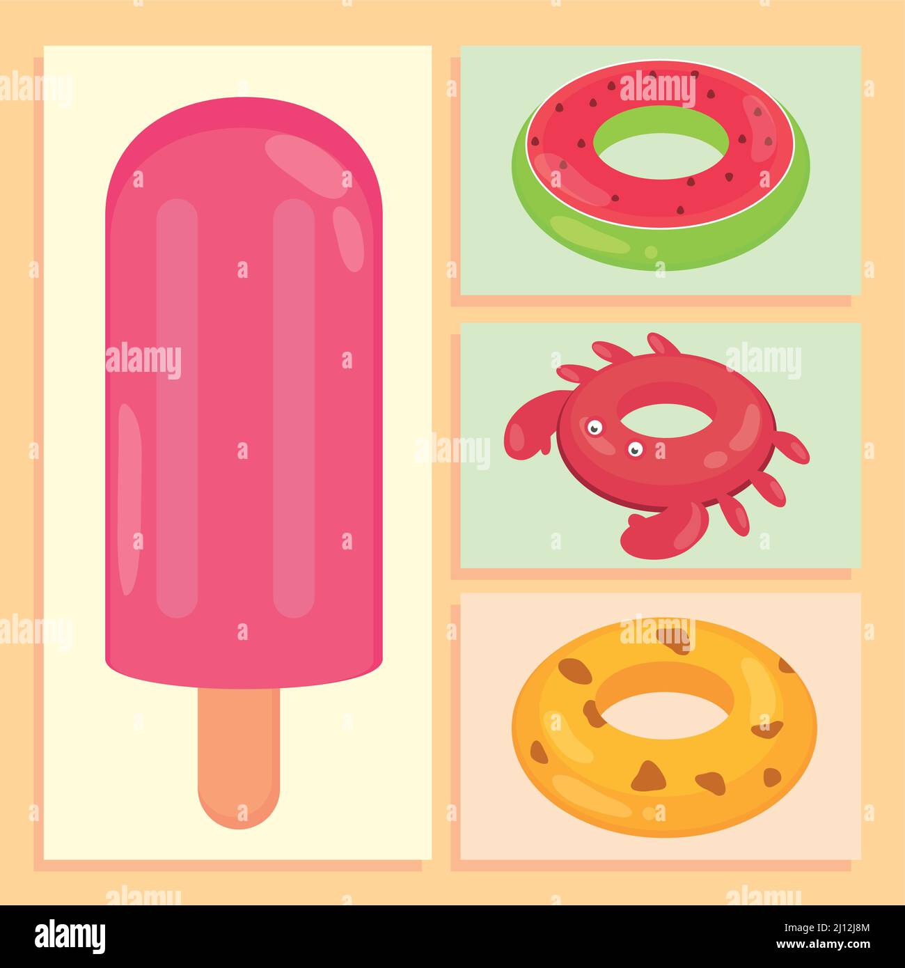 summer cartoon icons Stock Vector Image & Art - Alamy