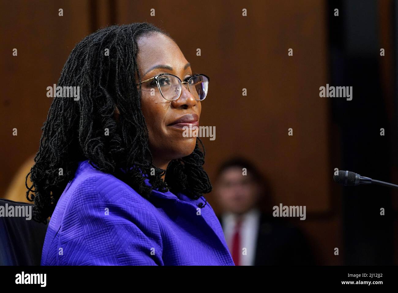 Supreme Court nominee Ketanji Brown Jackson listens during her Senate ...