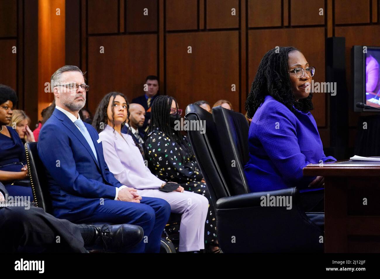 Supreme Court Nominee Ketanji Brown Jackson Is Seated During Her Senate
