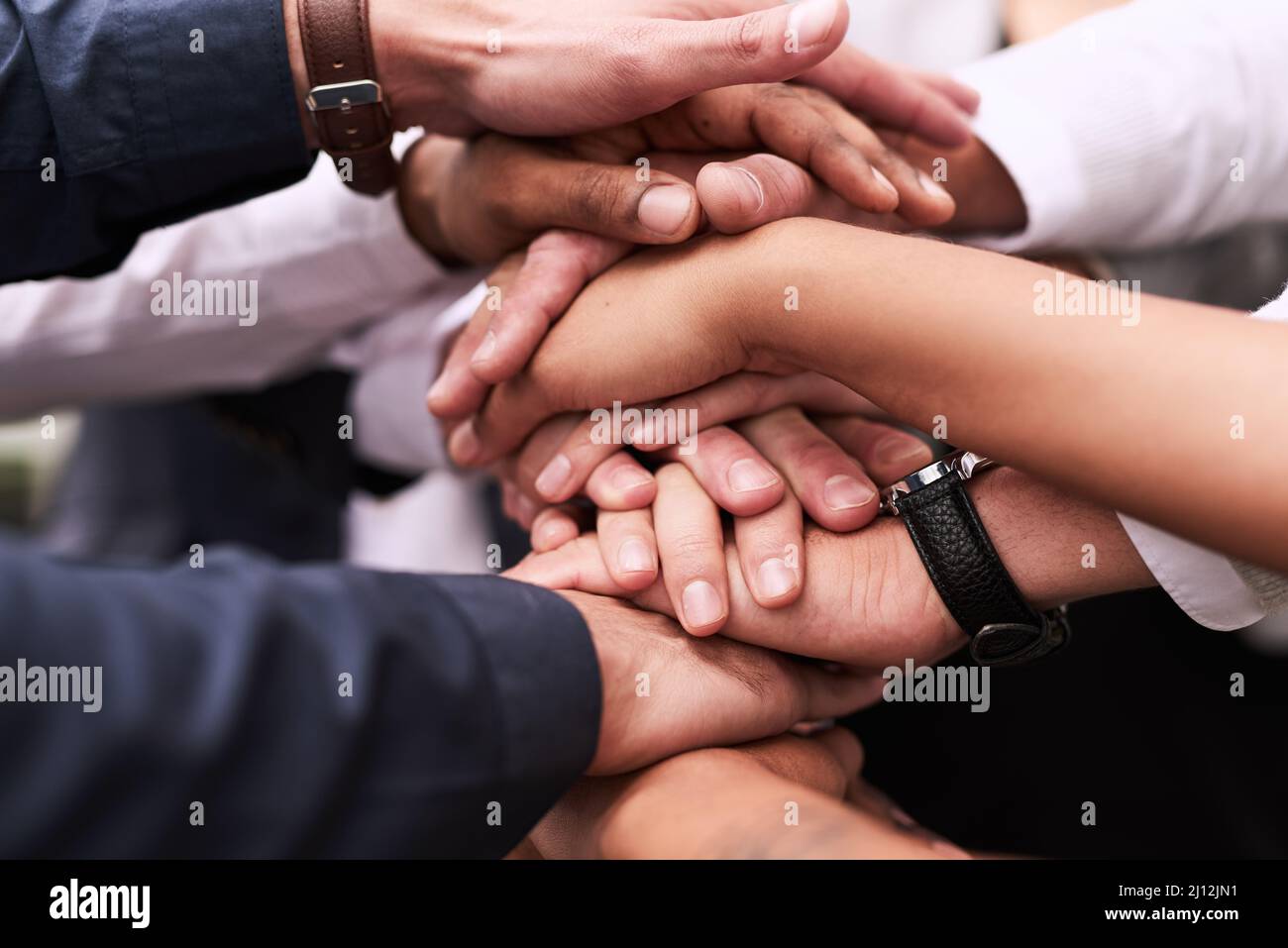 We work better when we get together as one. Closeup shot of an ...