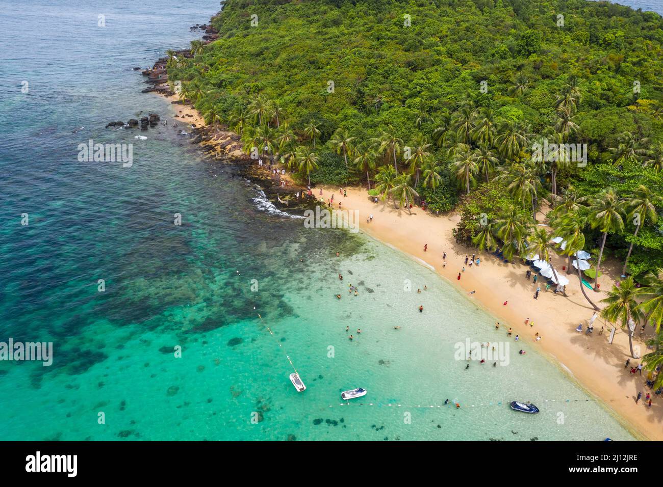Panoramic beautiful beach Hon May Rut in Phu Quoc island, Vietnam Stock ...