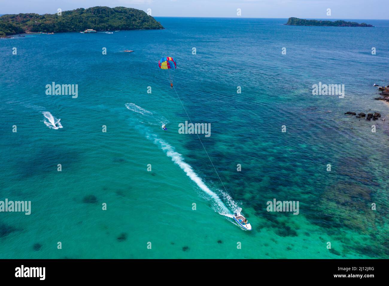 Panoramic beautiful beach Hon May Rut in Phu Quoc island, Vietnam Stock ...