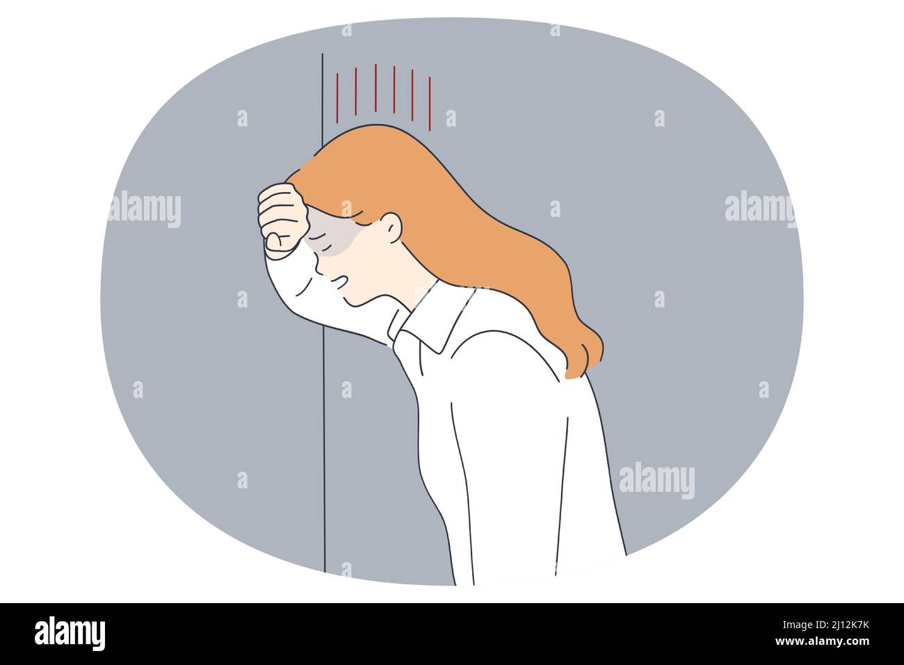 Depression grief and unhappiness concept. Young sad unhappy woman ...