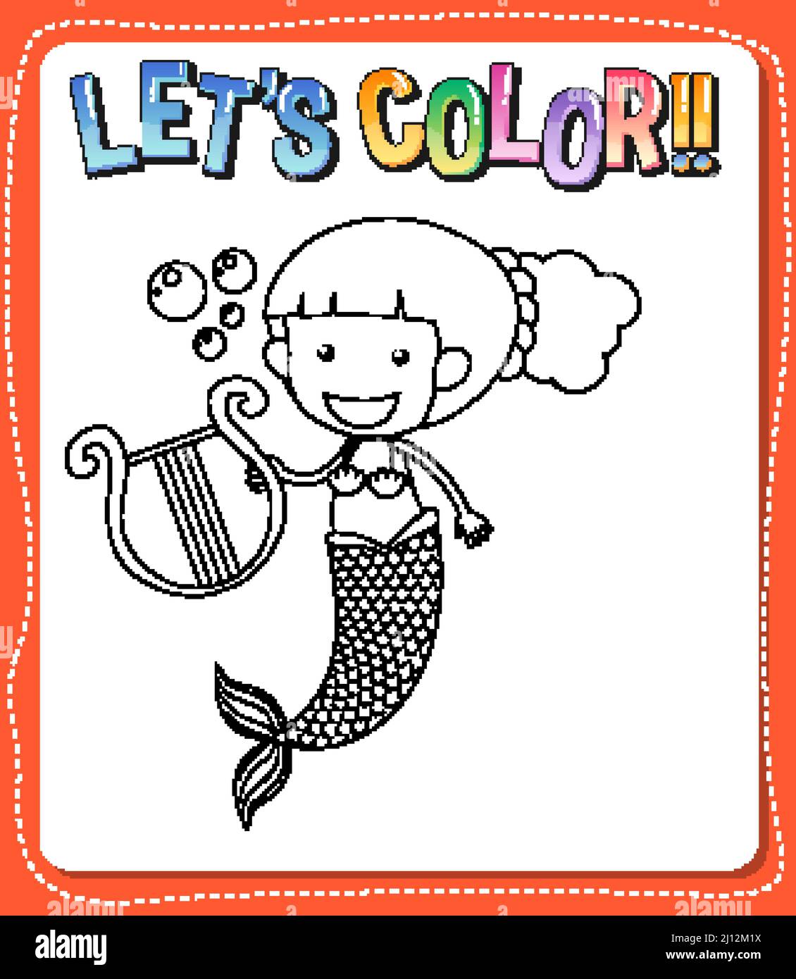 Worksheets template with lets color text and mermaid outline ...