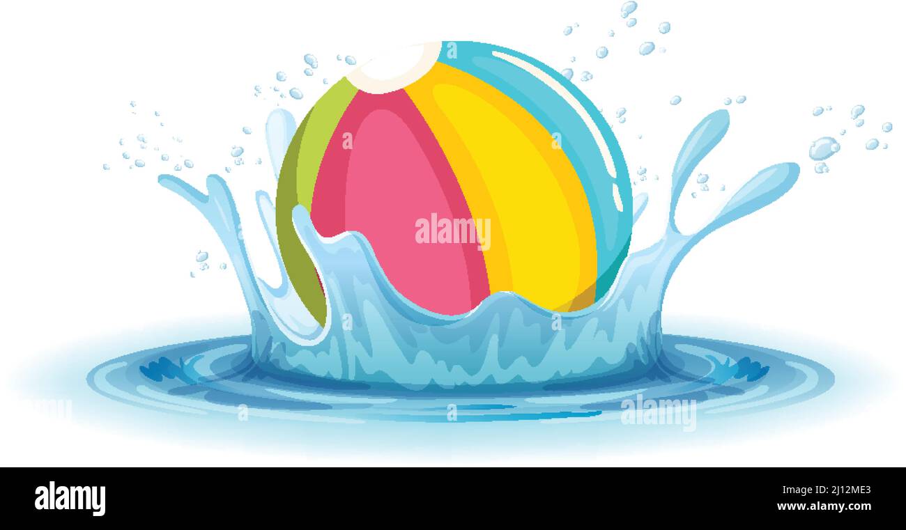 A water splash with ball on white background illustration Stock Vector ...