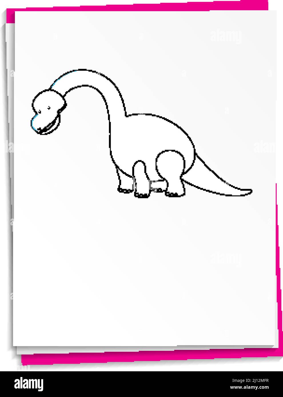 Hand drawn dinosaur on paper illustration Stock Vector Image & Art - Alamy