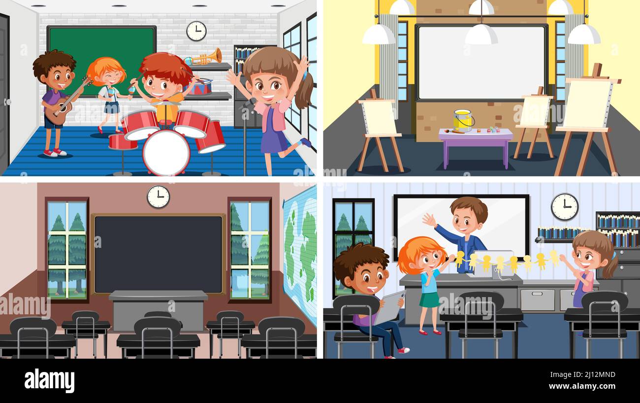 Kids classroom art music Stock Vector Images - Alamy