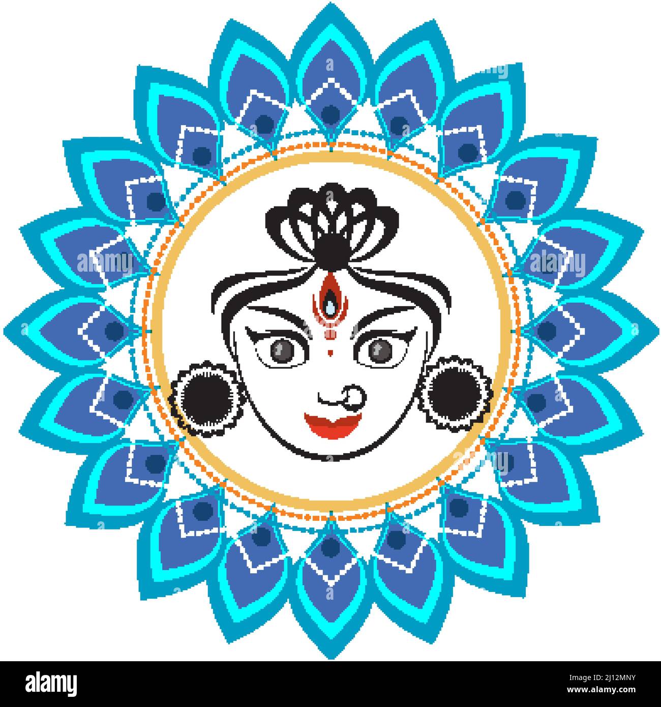 Mandala design with human face in middle illustration Stock Vector ...