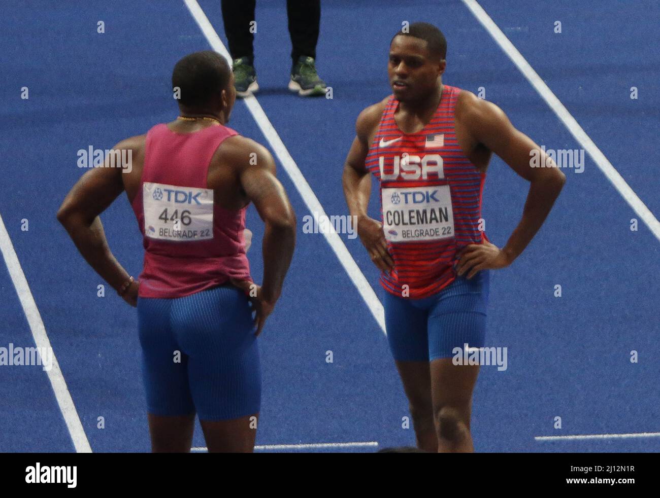 Christian COLEMAN and Marvin BRACY of USA Finale 60 M Men during the ...