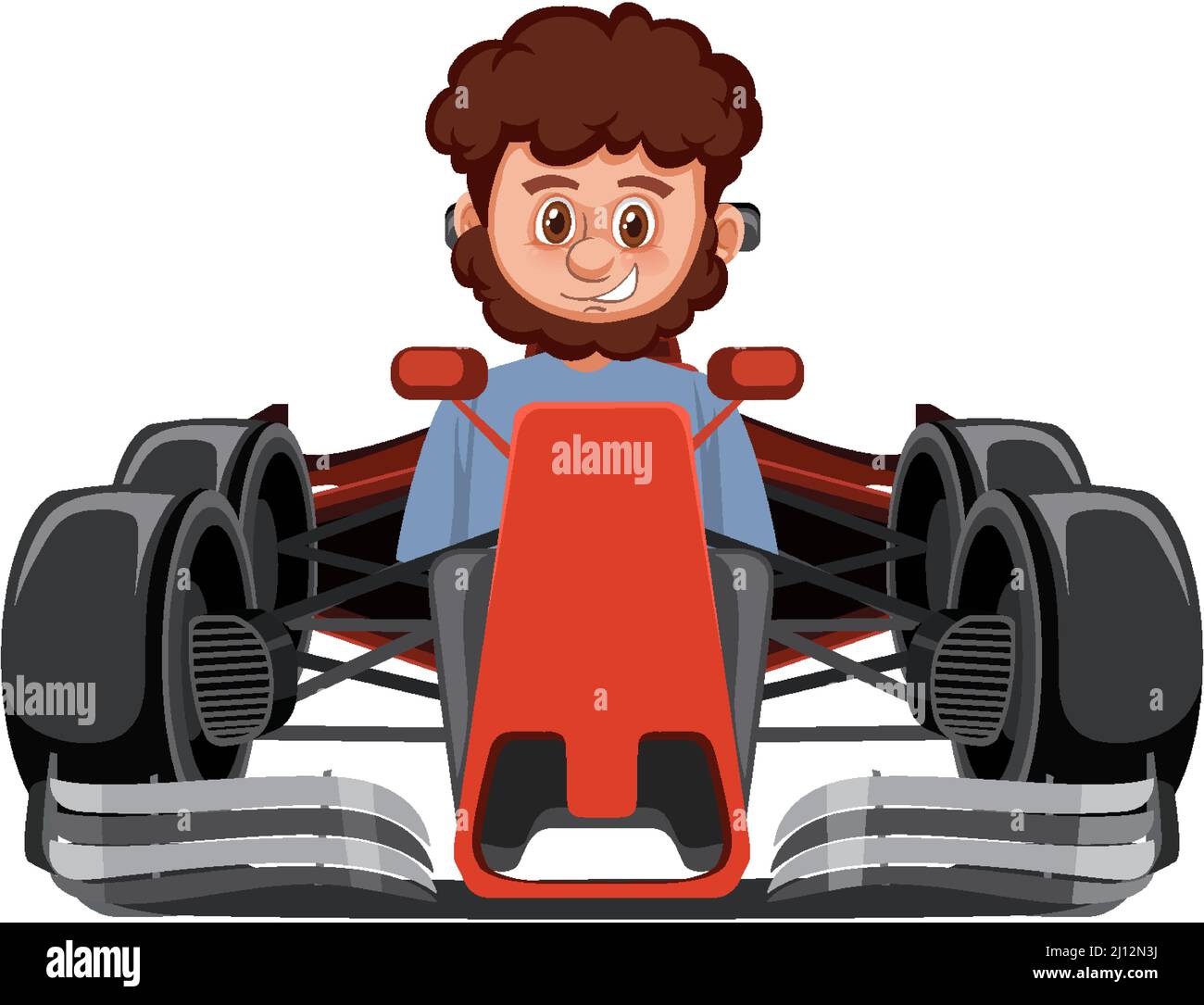 A man driving formula one racing car illustration Stock Vector Image ...