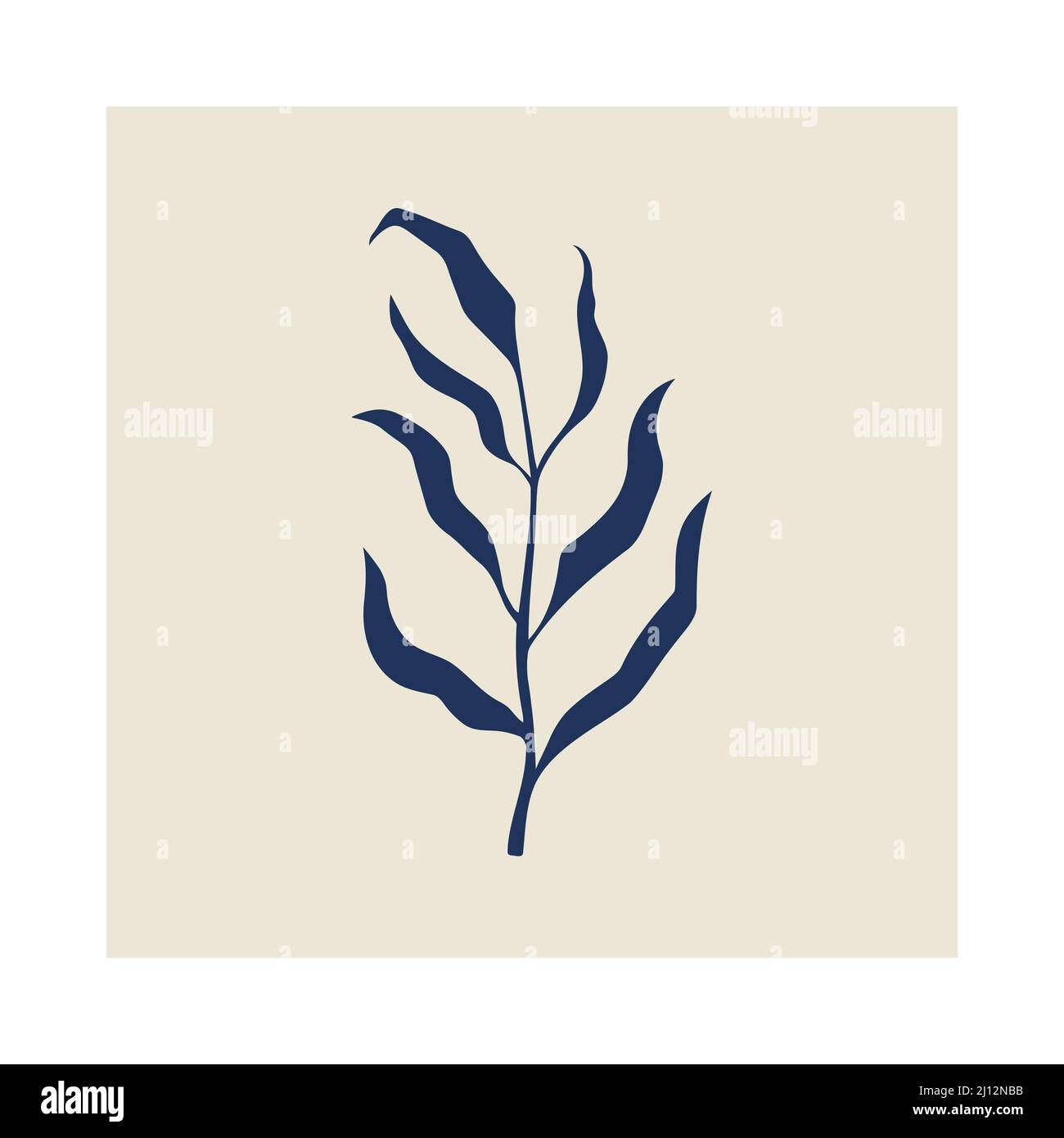 Matisse abstract tropic leaf. Contemporary art print. Minimalist art ...