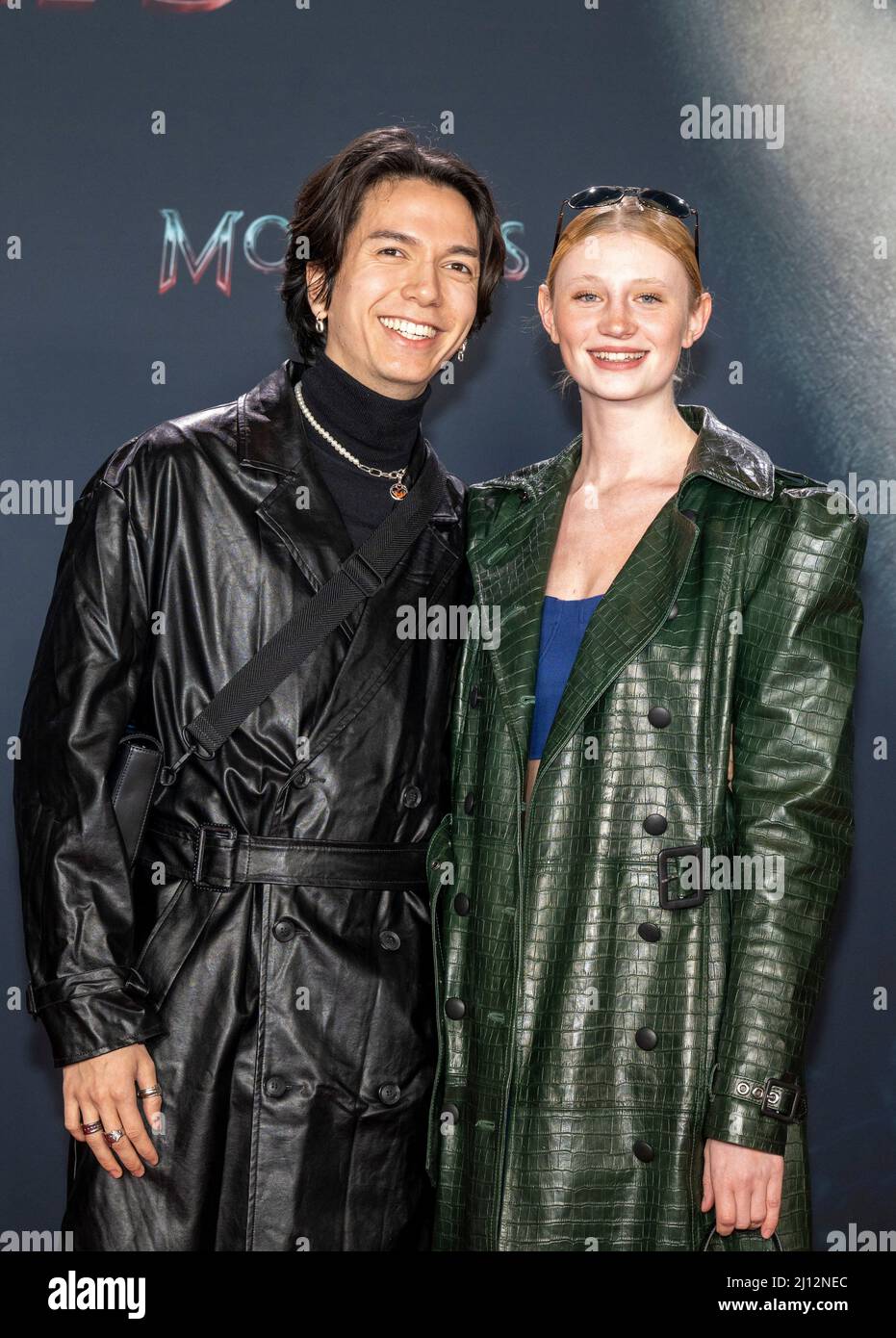 Berlin, Germany. 21st Mar, 2022. Trixi Giese and her boyfriend arrive ...