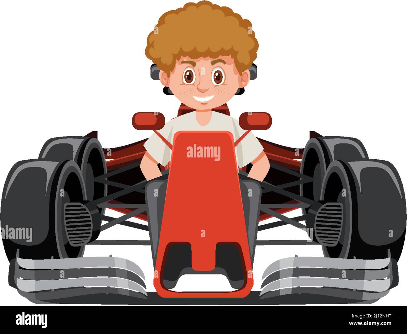 A man driving formula one racing car illustration Stock Vector Image ...