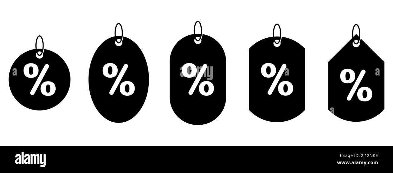 Discount offer tag icon. Set os shopping tags icons. Conceptual ...