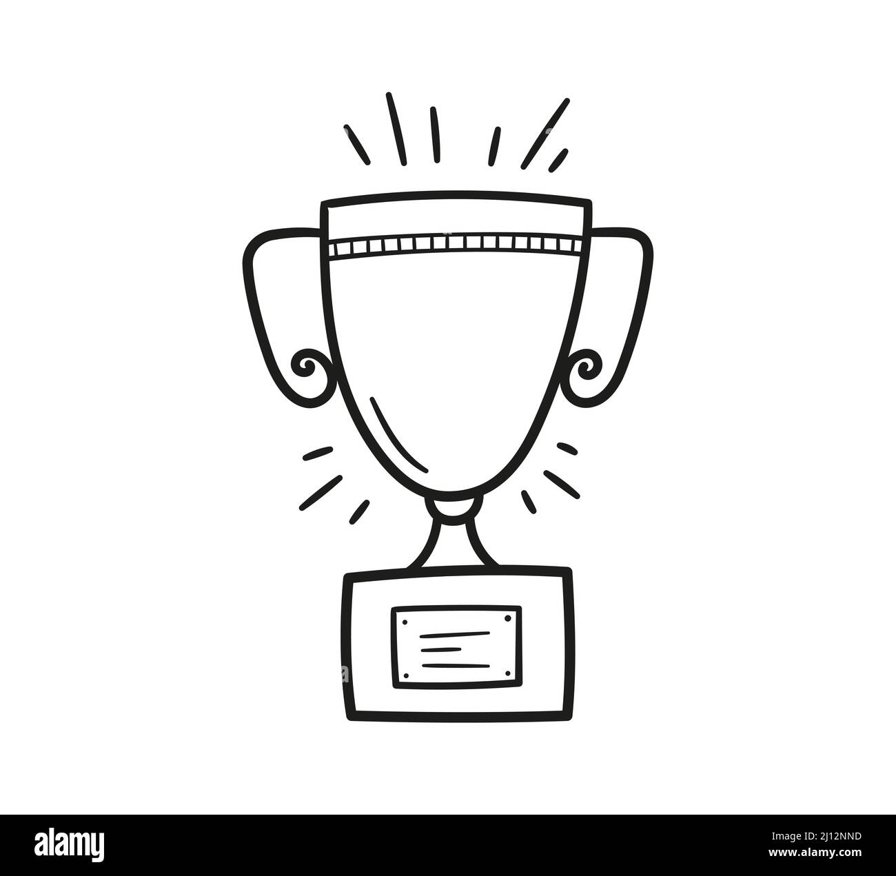 Doodle champion trophy cup of winner. Hand drawn award decorative icon ... Doodle champion trophy cup of winner. Hand drawn award decorative icon ...