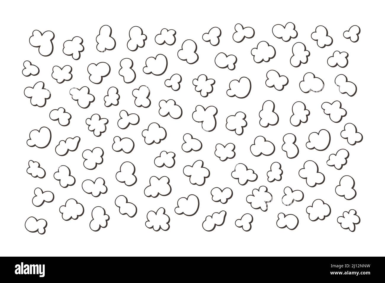 Seamless pattern with popcorn. Hand drawn pop corn for cinema. Vector ...