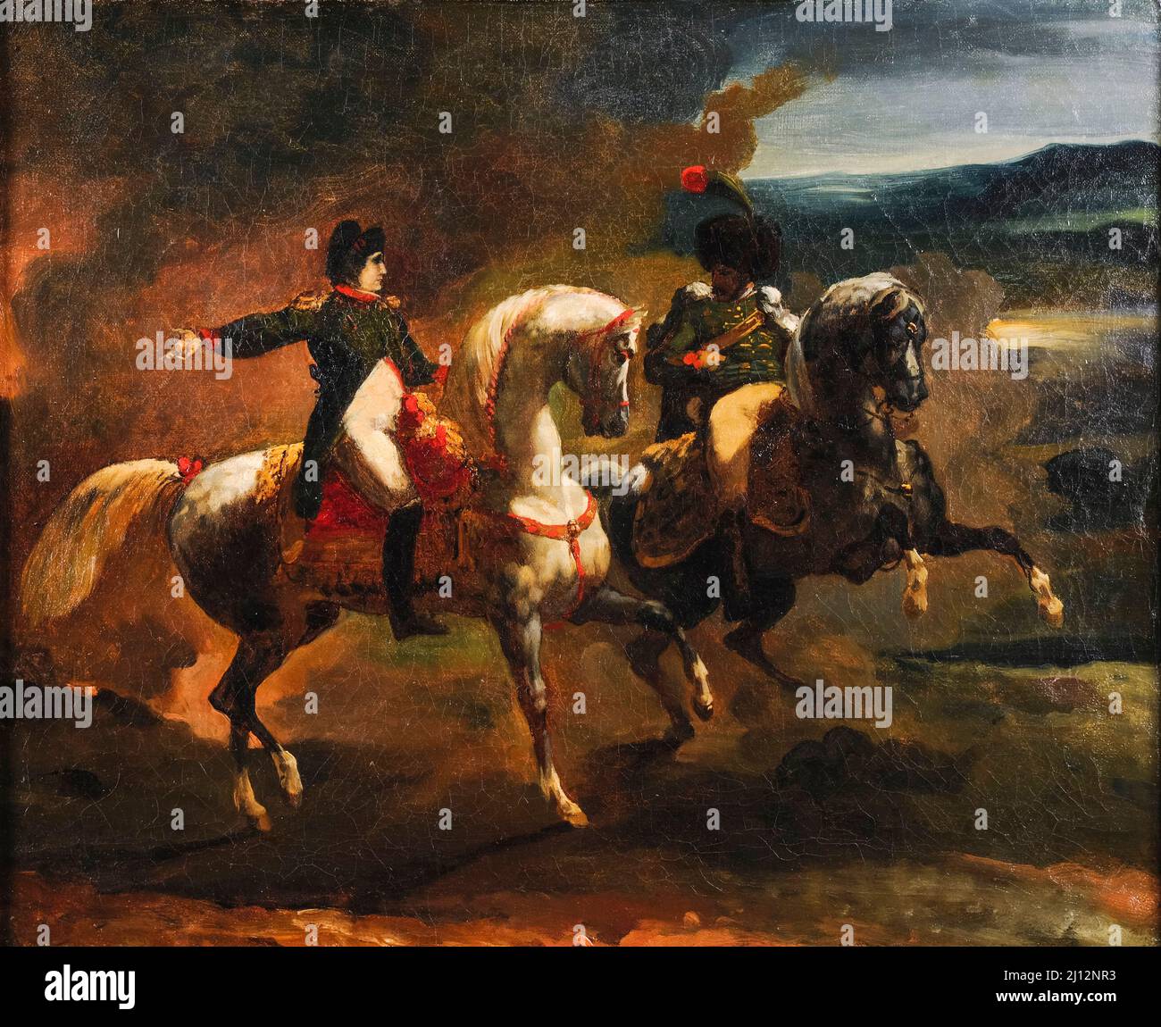 Napoleon giving an order to a Senior Officer Of The Guides, oil on ...