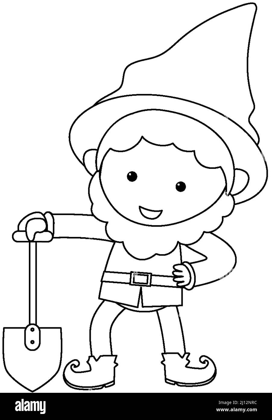 Garden gnome clipart Black and White Stock Photos & Images - Alamy