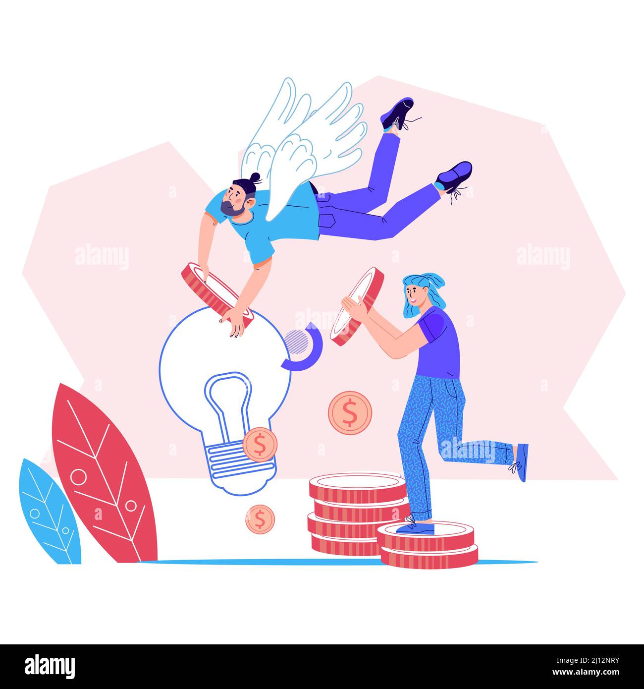 Business startup support, investment and entrepreneurship concept ...