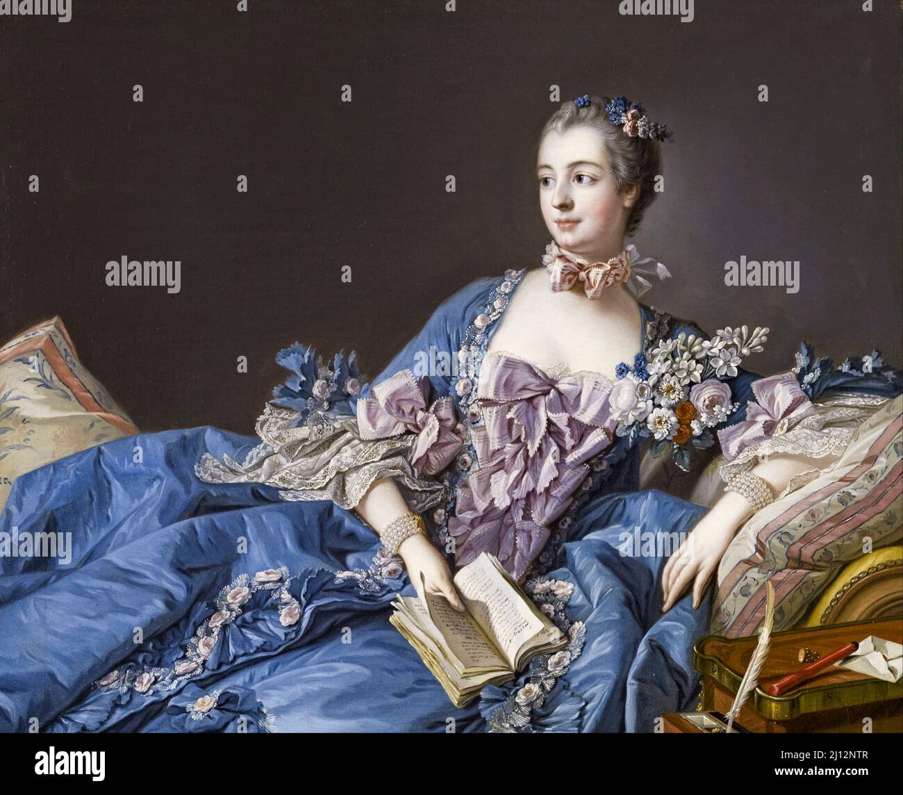 Jeanne Antoinette Poisson (1721-1764), Madame de Pompadour, oil on ...
