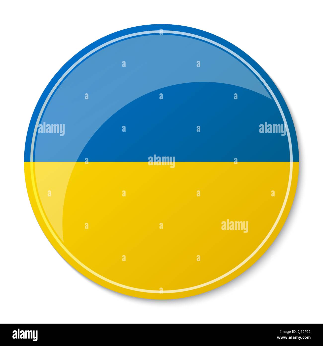 Flag of Ukraine in the shape of a circle. National ukrainian flag ...
