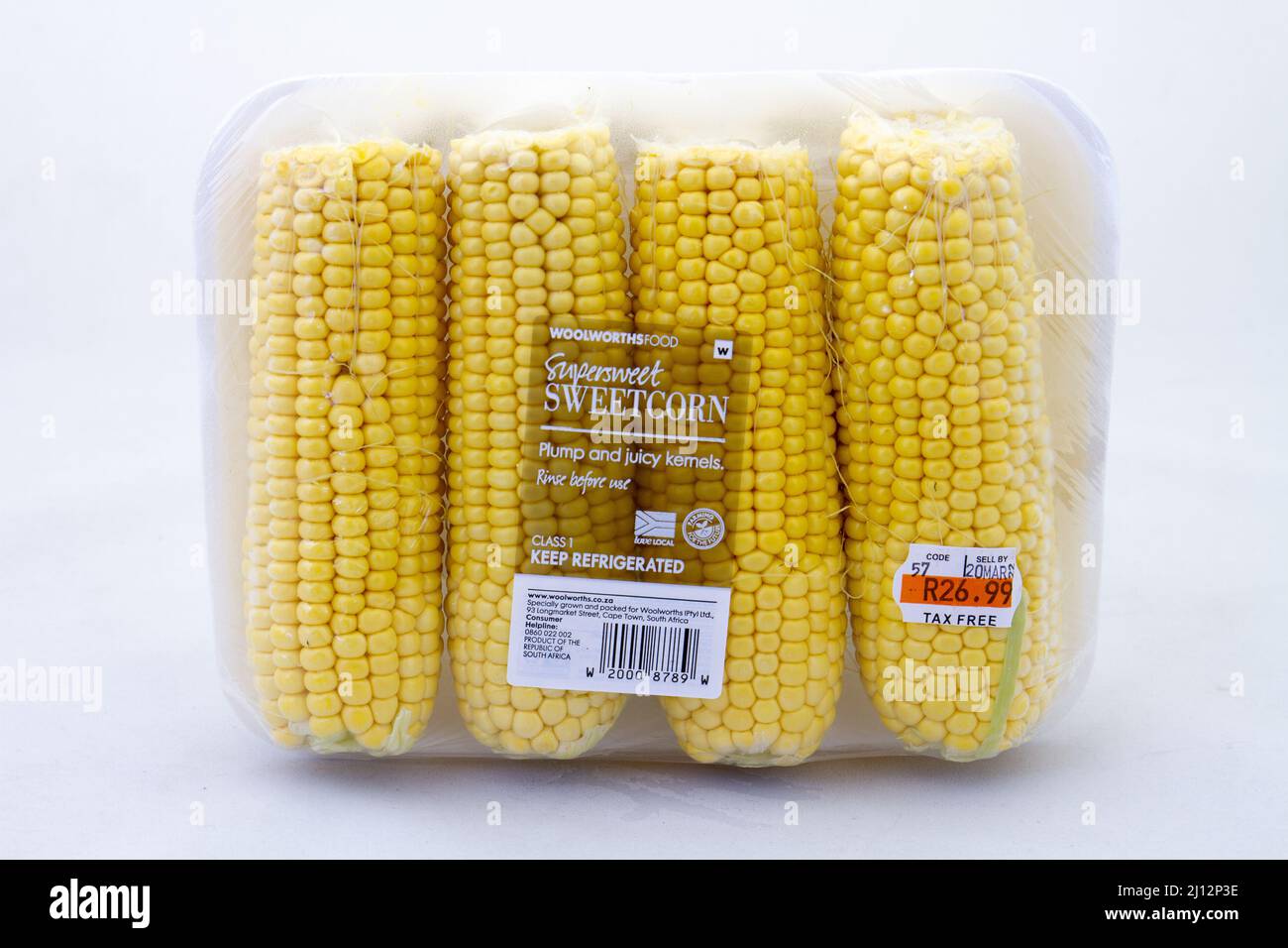 Johannesburg, South Africa - a packet of fresh sweetcorn from ...