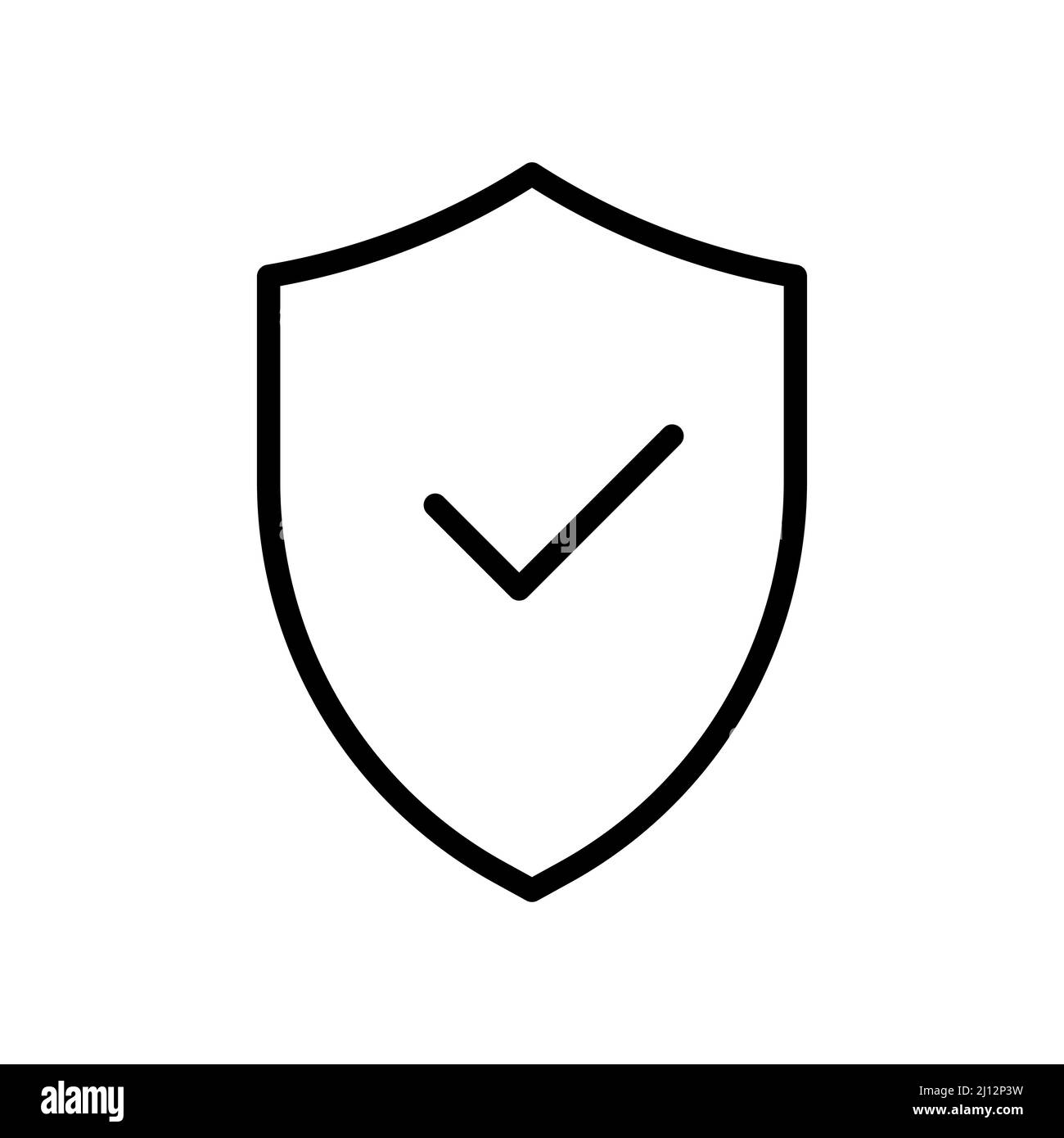 Security shield icon. Black protection symbol. Vector illustration ...